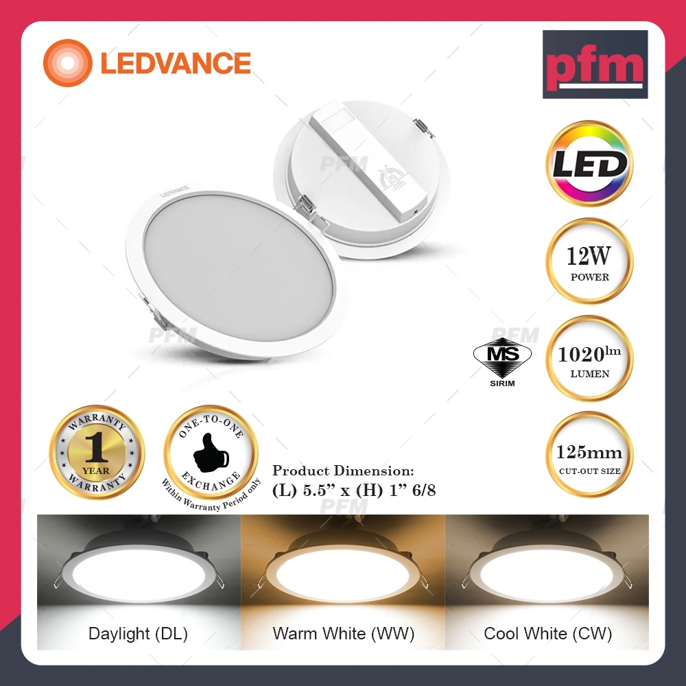 OSRAM LEDVANCE 12W/18W/24W 5"/6"/8" LED ECO G2 DOWNLIGHT NEW MODEL ...