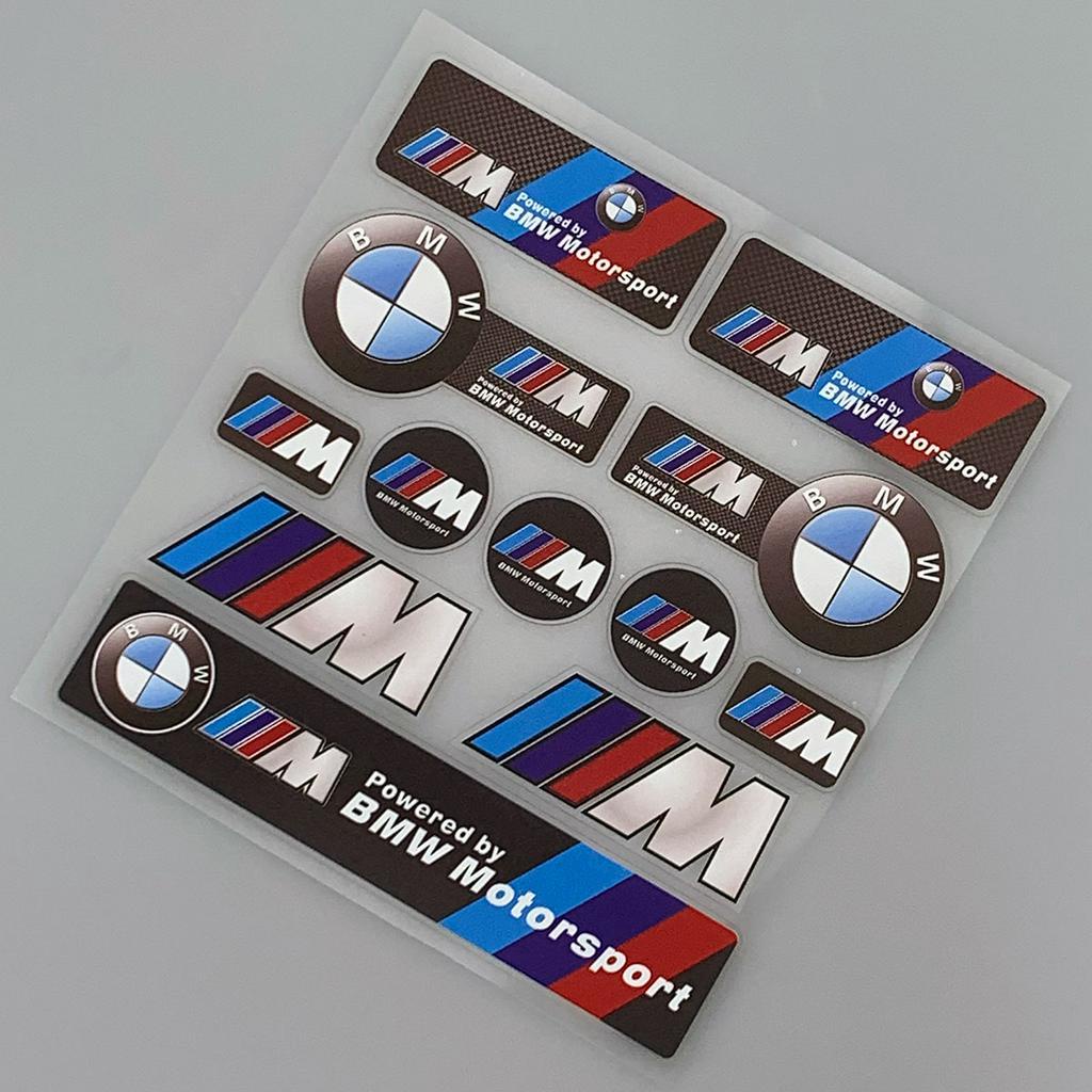 12PCS/SET Polymer Car Body Nameplate Sticker for Powered by BMW ...