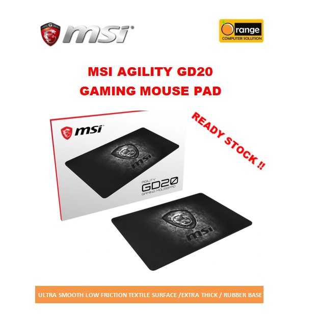 MSI AGILITY GD20 GAMING MOUSEPAD 320X220X5MM | Shopee Malaysia