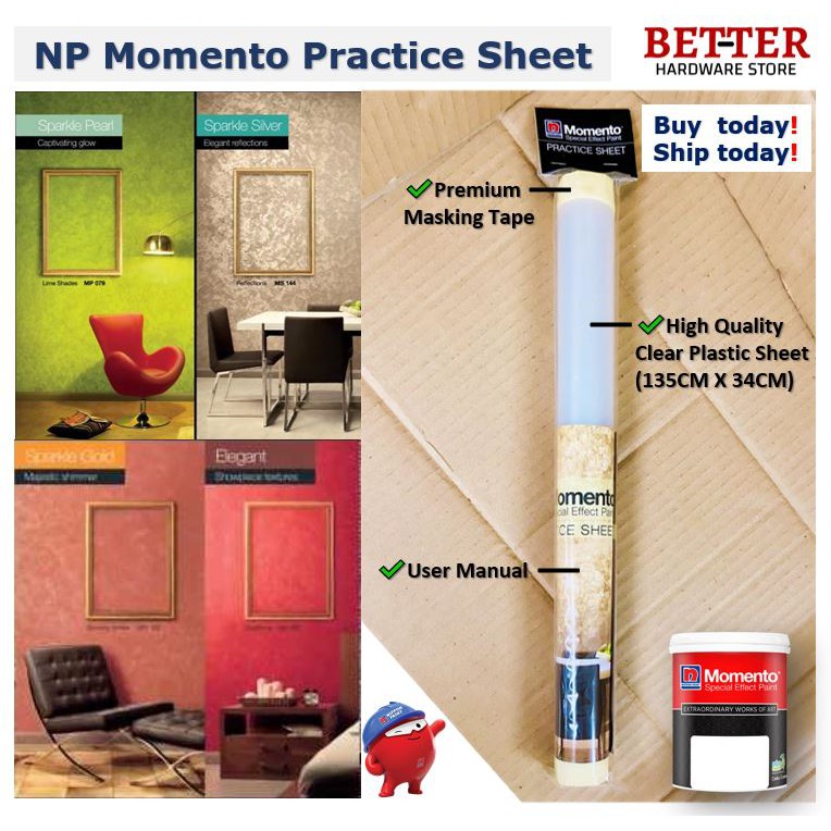 🔥LASTSTOCK🔥 NIPPON PAINT MOMENTO PRACTICE SHEET 135CM X 34CM CLEAR ...