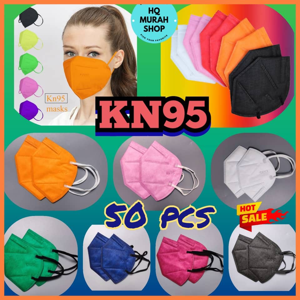 KN95 MASK 50 pcs Bundle Pack KN95 MULTIPLE COLOR Five Layers Mask N95 ...