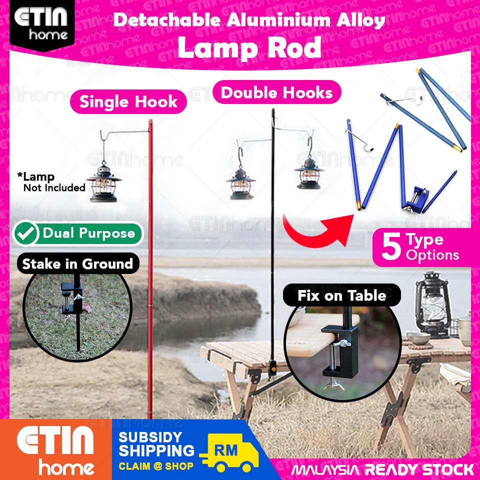 Camping Folding Lamp Pole Lantern Stand Outdoor Glamping Lamp Post ...