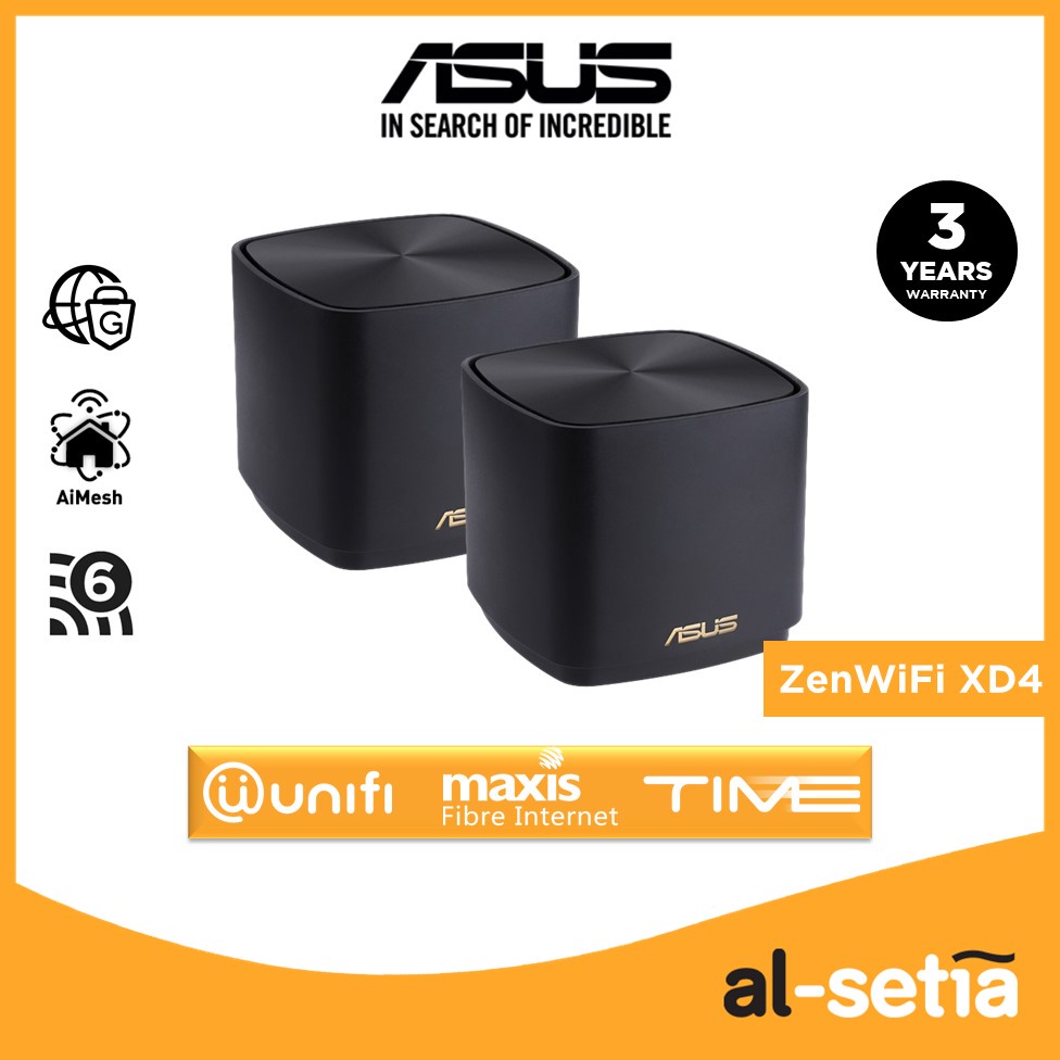 ASUS ZenWiFi AX Mini XD4 WiFi 6 AX1800 Ai-Mesh Wi-Fi 6 Router ...