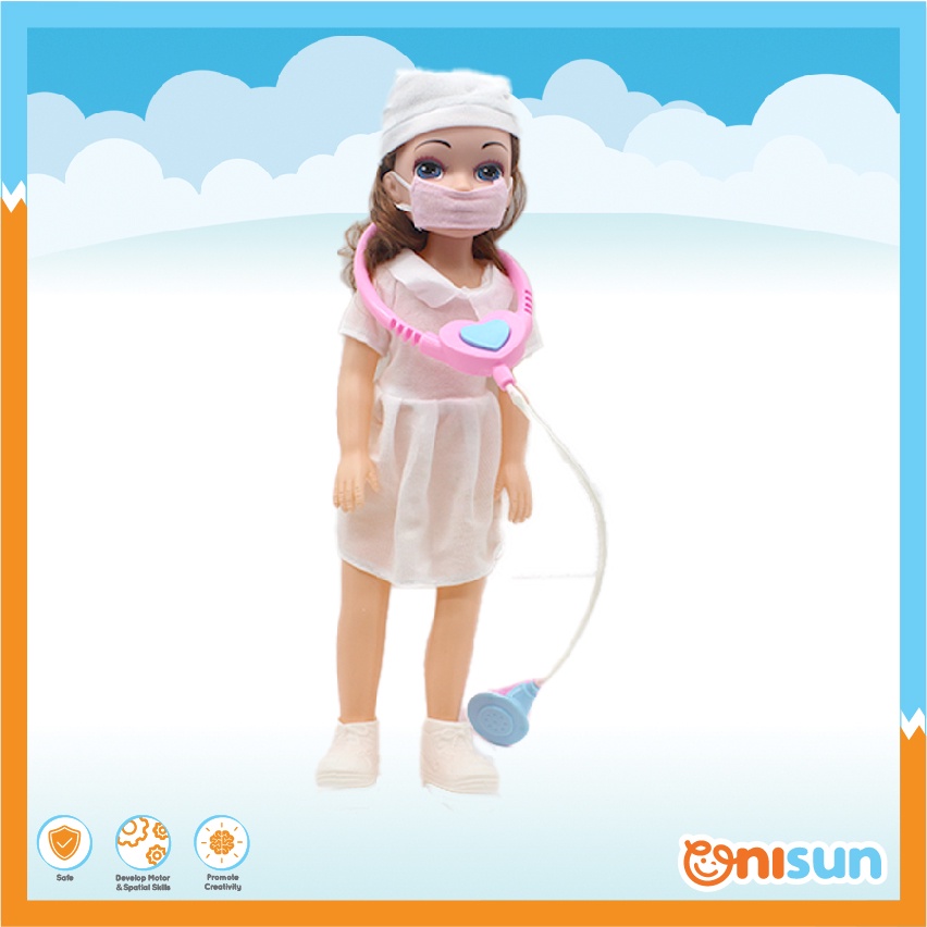 Kids girl Cute Medical Nurse Moveable Joint Doll with Stethoscope ...