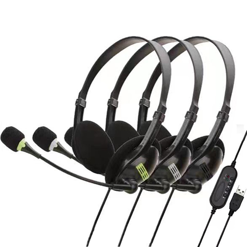 【Online classes Headphones】Wired USB Headphones Computer Headset ...