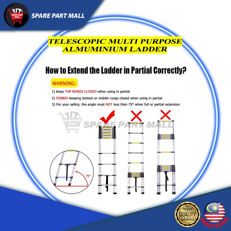 TELESCOPIC MULTI PURPOSE ALUMINIUM LADDER- DOUBLE SIDED (HEAVY DUTY ...