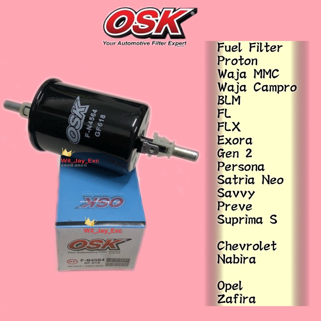 OSK F-N4564 FUEL FILTER WAJA,BLM,FL,FLX EXORA,PERSONA,PREVE,SUPRIMA S ...