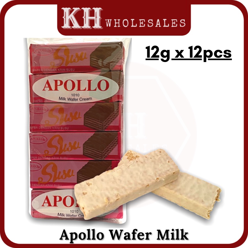 [12pcs x 12g] KH Apollo Chocolate Wafer Biscuit Chocolate/Susu Apollo ...