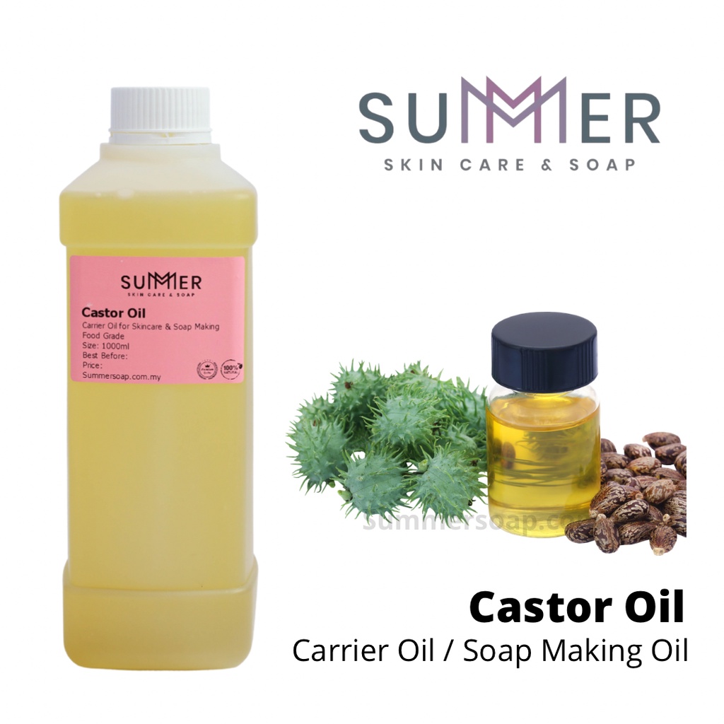Castor Oil 1000ml (1L) Pure Cold Pressed 1st Grade Oil 高级蓖麻油 Soap ...