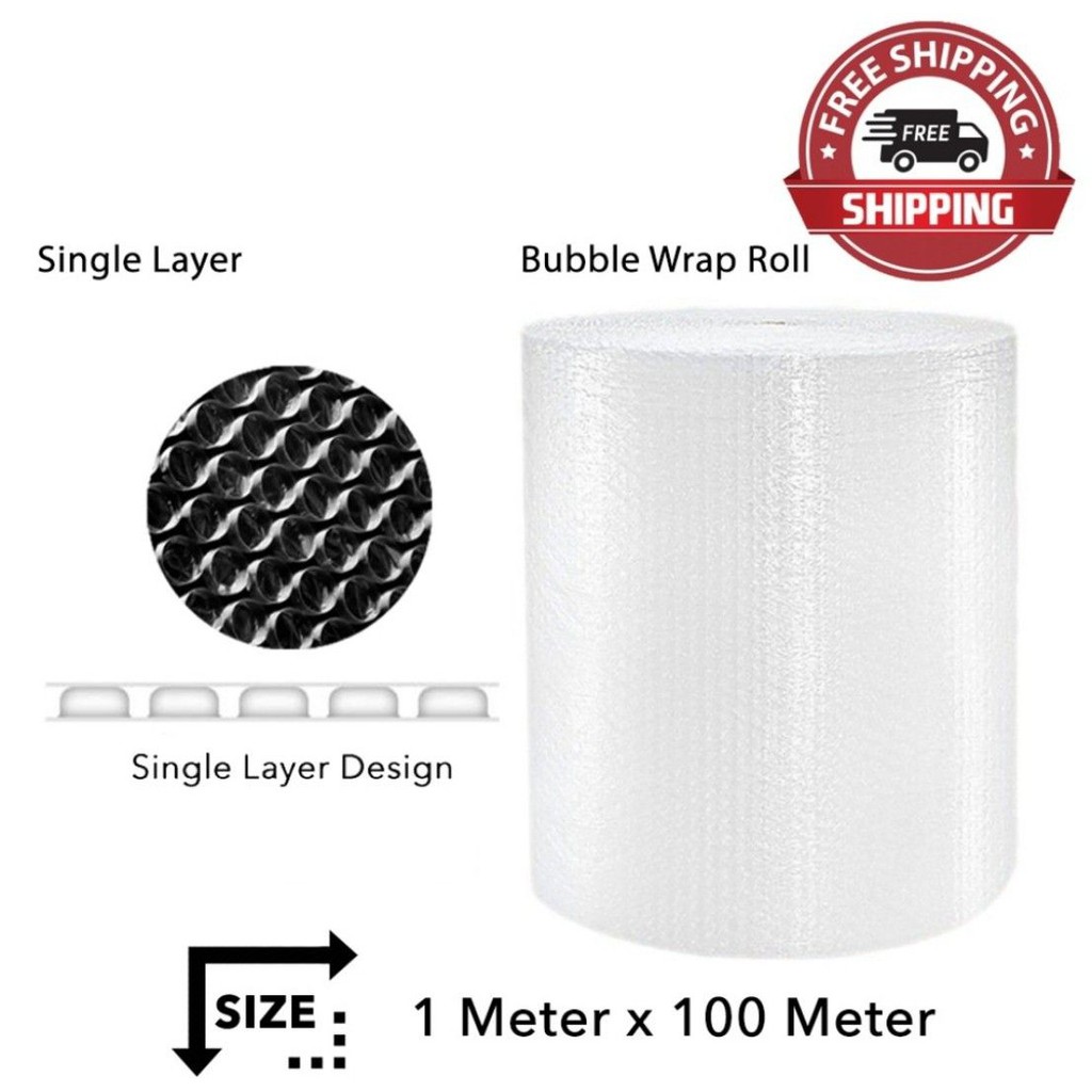 🔥FREE SHIPPING - Big Pack Air Bubble Wrap 1M x 100M - Fragile Safe ...