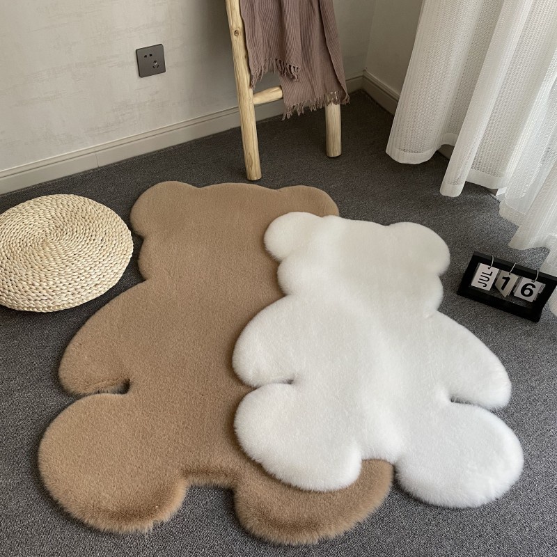 70*90cm Cute Bear Shaped Carpet Fluffy Cartoon Bear Rug Creative ...
