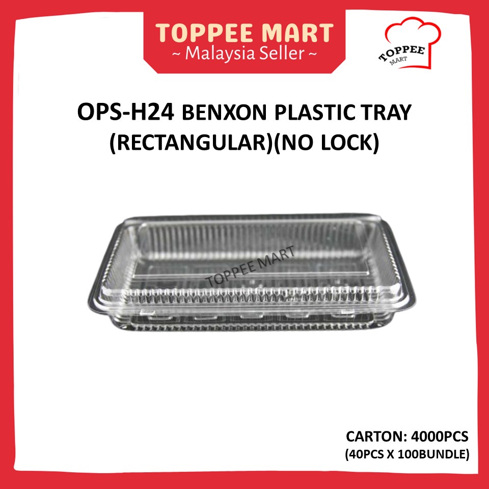 OPS-H24 (NO LOCK) (CARTON=4000PCS) RECTANGULAR Plastic Tray Food ...