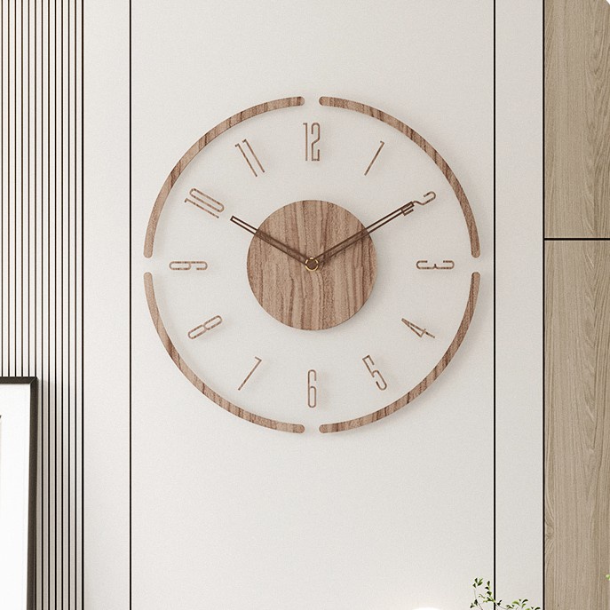 『JQ Time』Nordic style wall clock Modern wooden clock Silent art clock ...