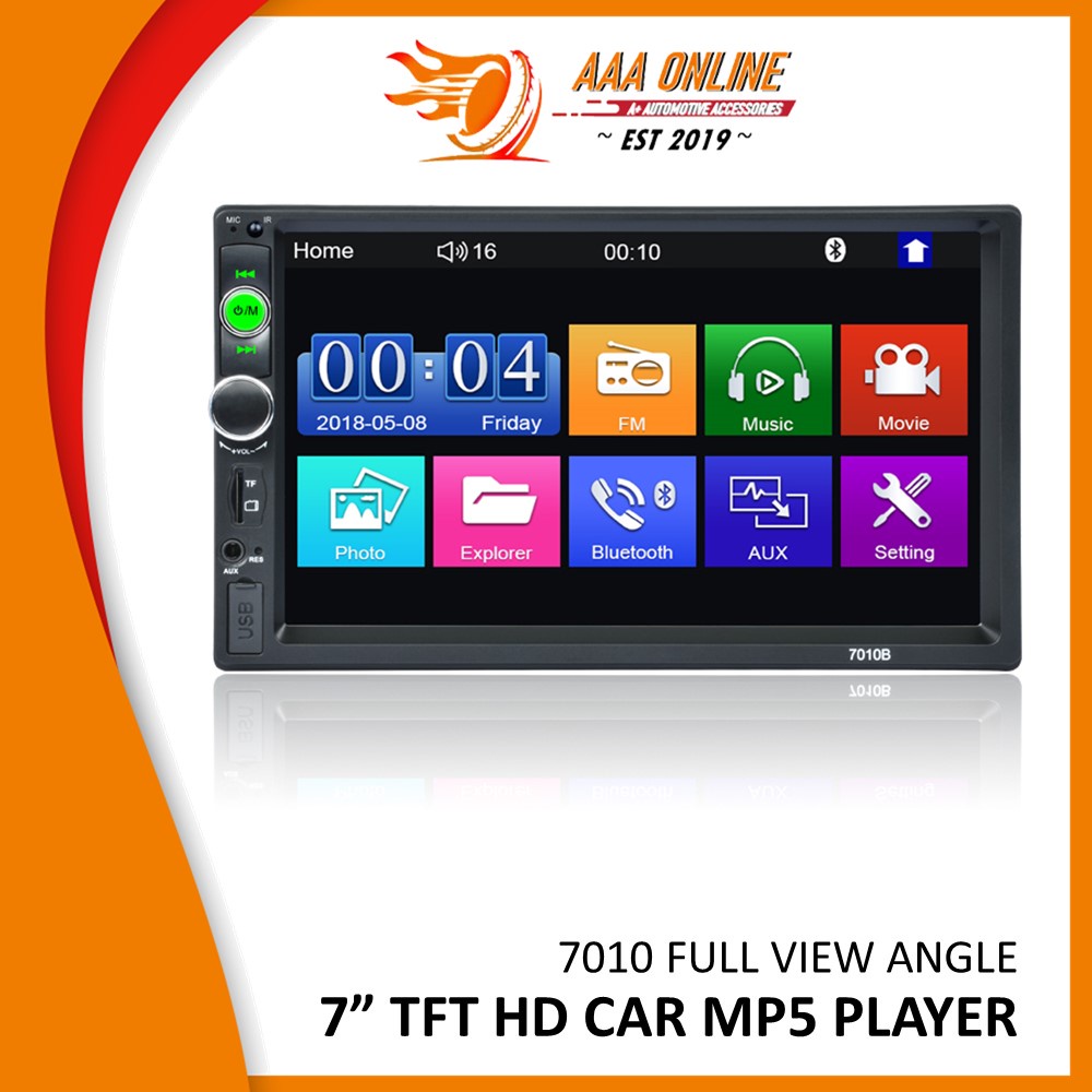 [AAAONLINE] Car MP5 Player 7" Double HD Car MP5 Player 7018B Touch ...