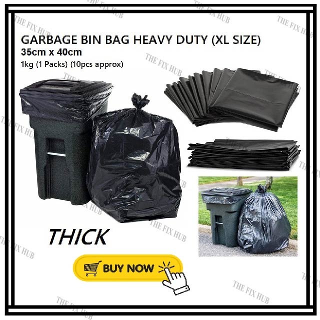 Plastik Sampah Garbage Bag for Heavy Duty Trash Bag Black Hitam big ...