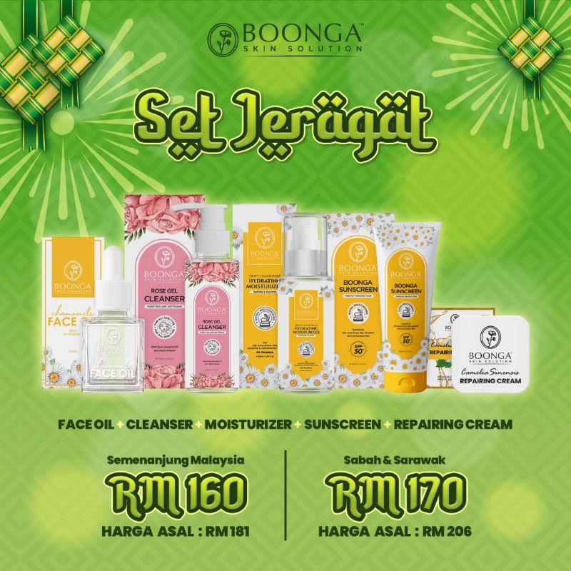 SET COMBO RAYA BOONGA SKINCARE / CLEANSER /MOISTURISER/SUNSCREEN/SERUM ...