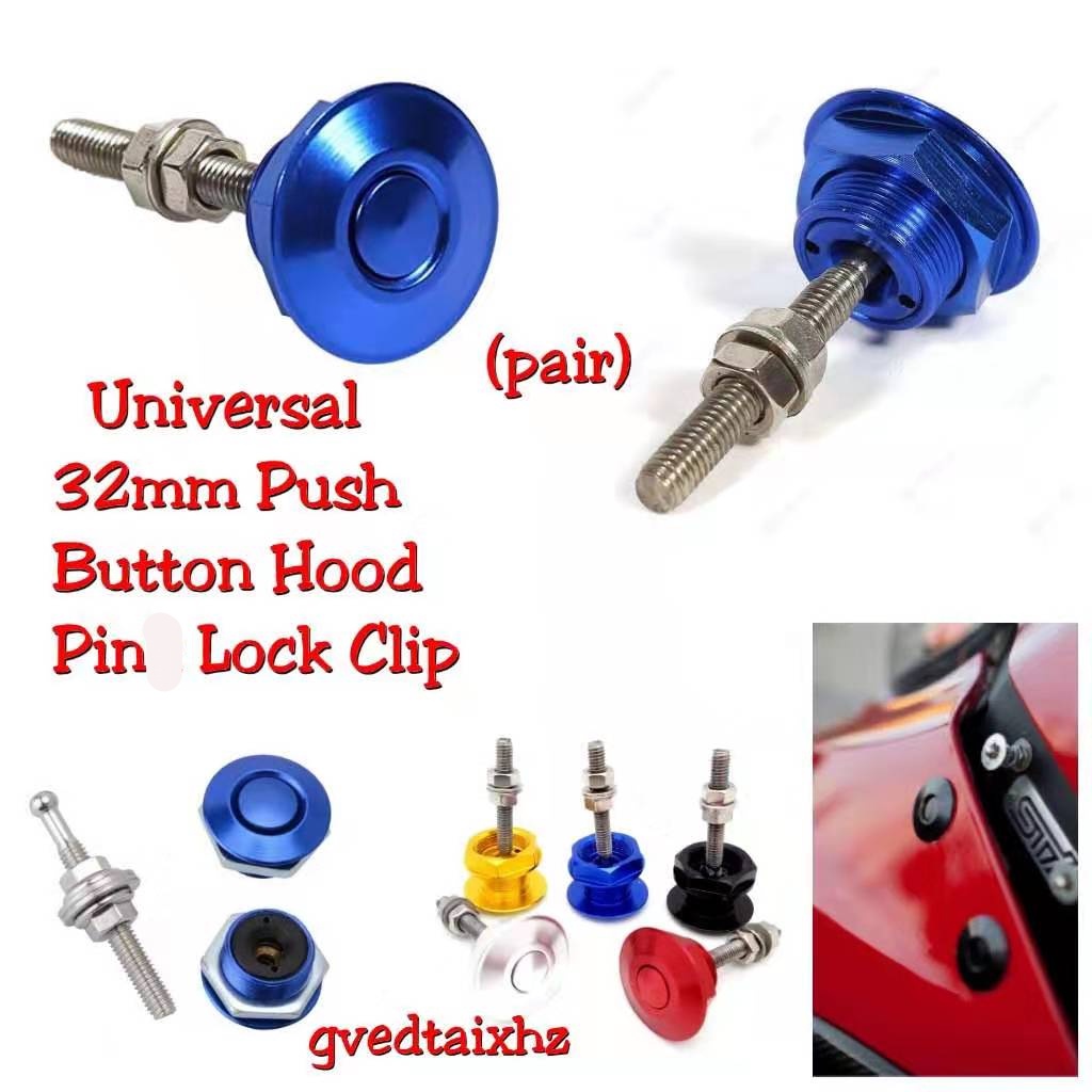 Universal 32mm Quick Release Alloy Push Button Hood Bonnet Pin Lock ...