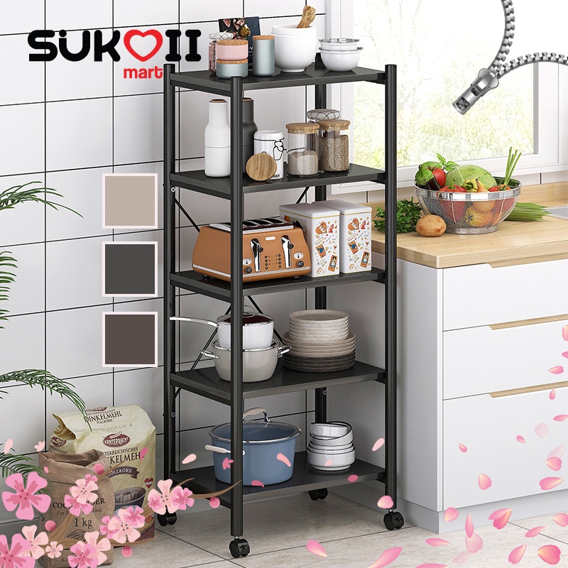 SKOI 5 Layer Kitchen Storage Shelf Microwave Oven Organizer Kitchen ...