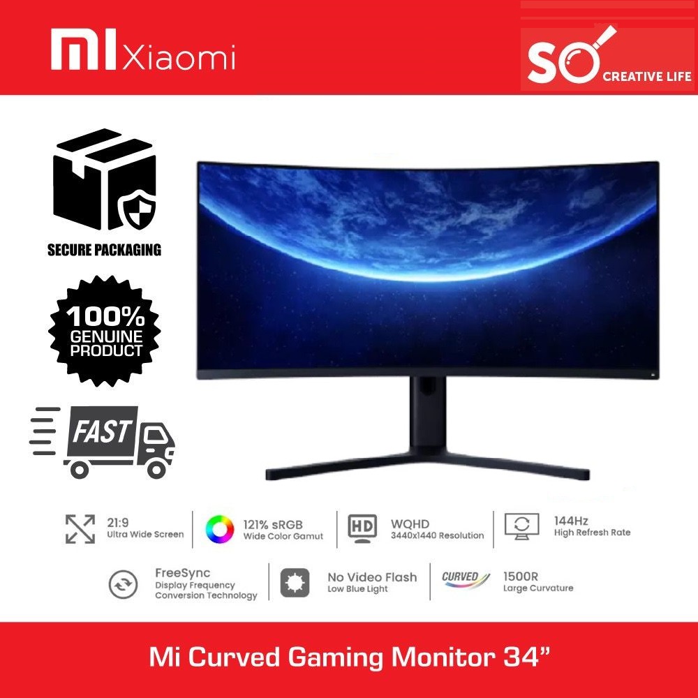 Xiaomi Mi Curved Gaming Monitor 34" (3 Years Warranty by Xiaomi ...