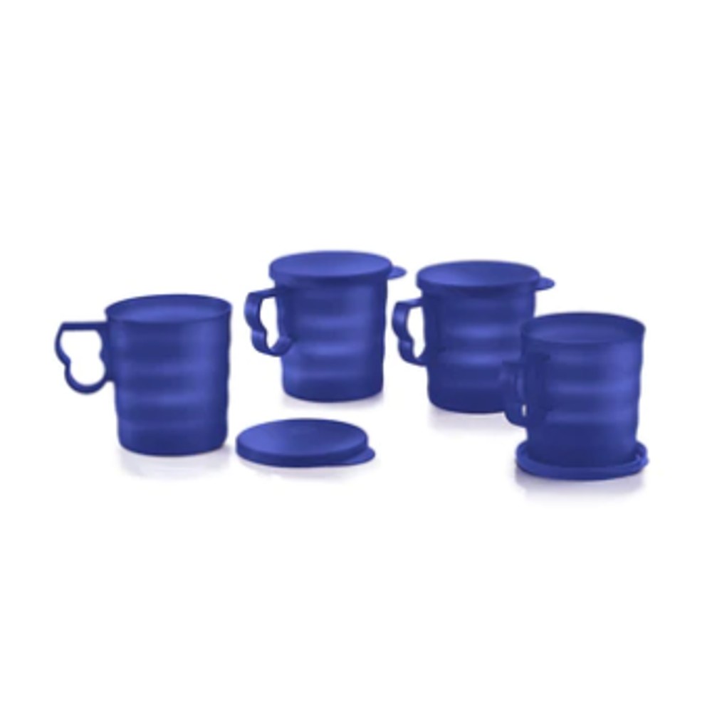 Tupperware Royale Blue Mugs with Seal (4) 350ml | Shopee Malaysia