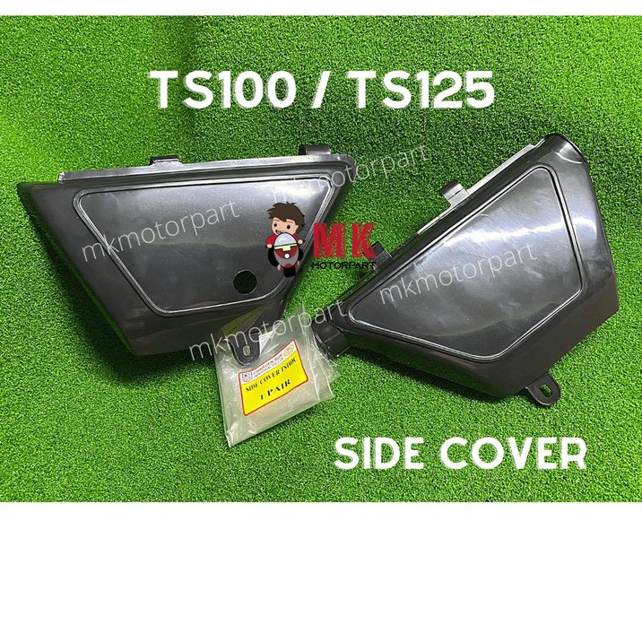 (Black) Suzuki TS125 / TS100 Side Cover SET , Side Panel LEFT & RIGHT ...