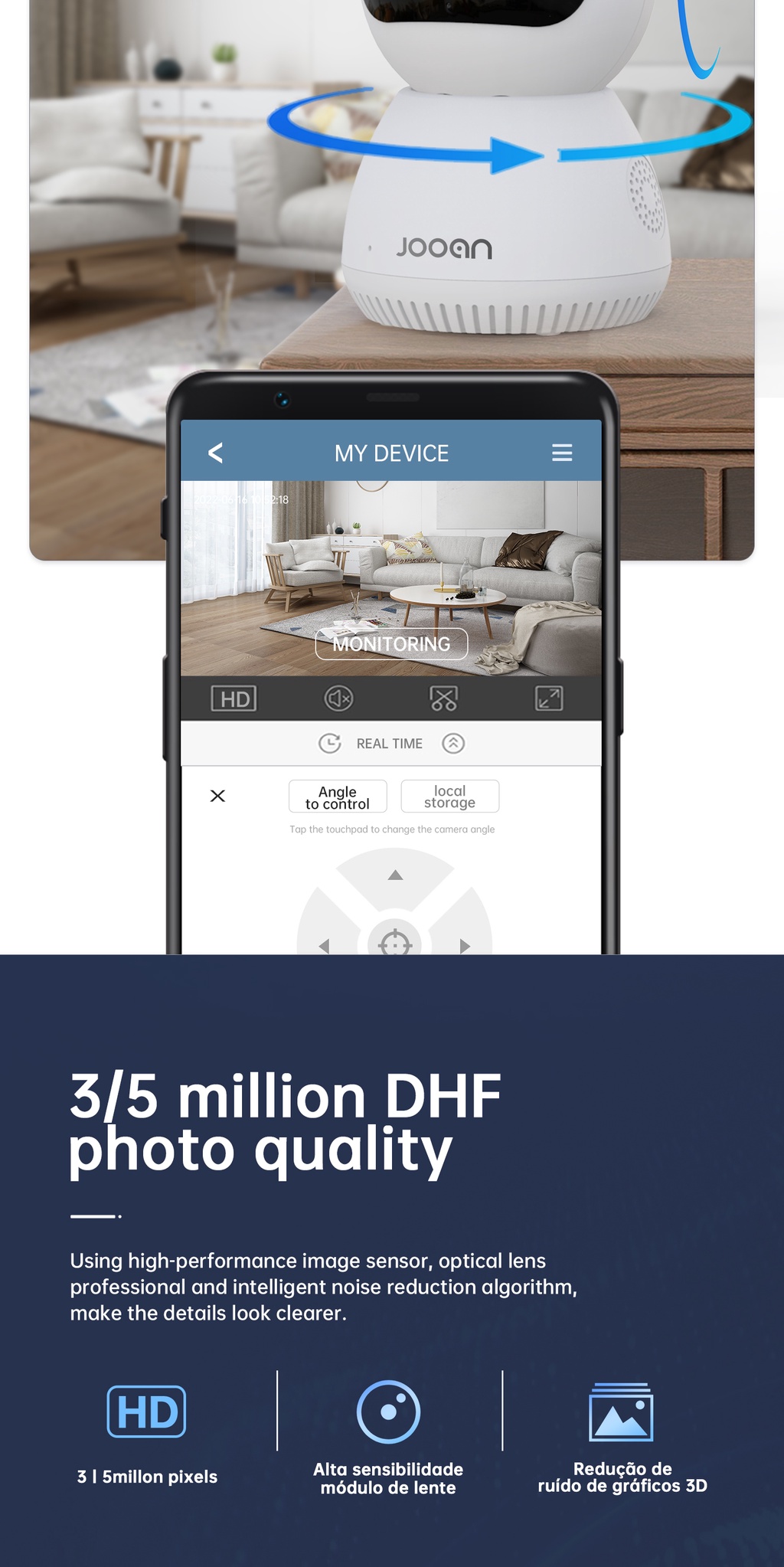 Jooan cctv v380 WiFi Wireless Security Camera 360°Home Ip Camera Night ...