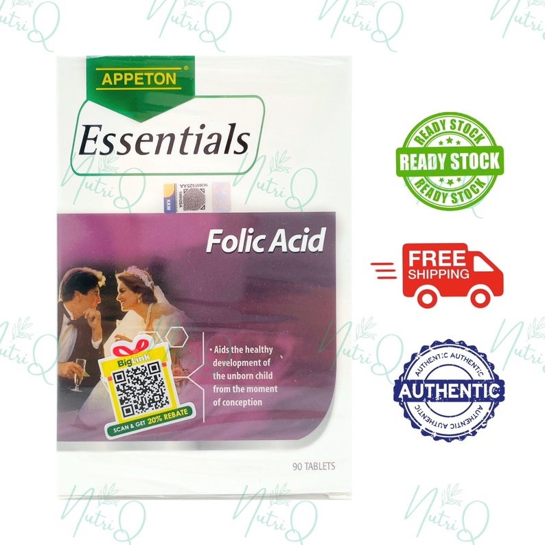 Appeton Folic Acid Pregnant Essentials Supplement (90's) Suitable for ...