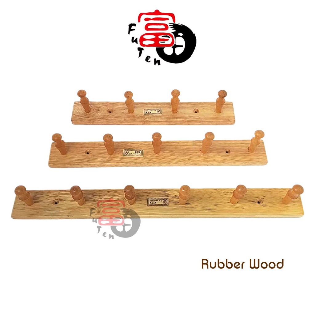 FuTen Log Coat Hook Natural Wooden Wall Hanger Hook Hat Clothes Bag ...