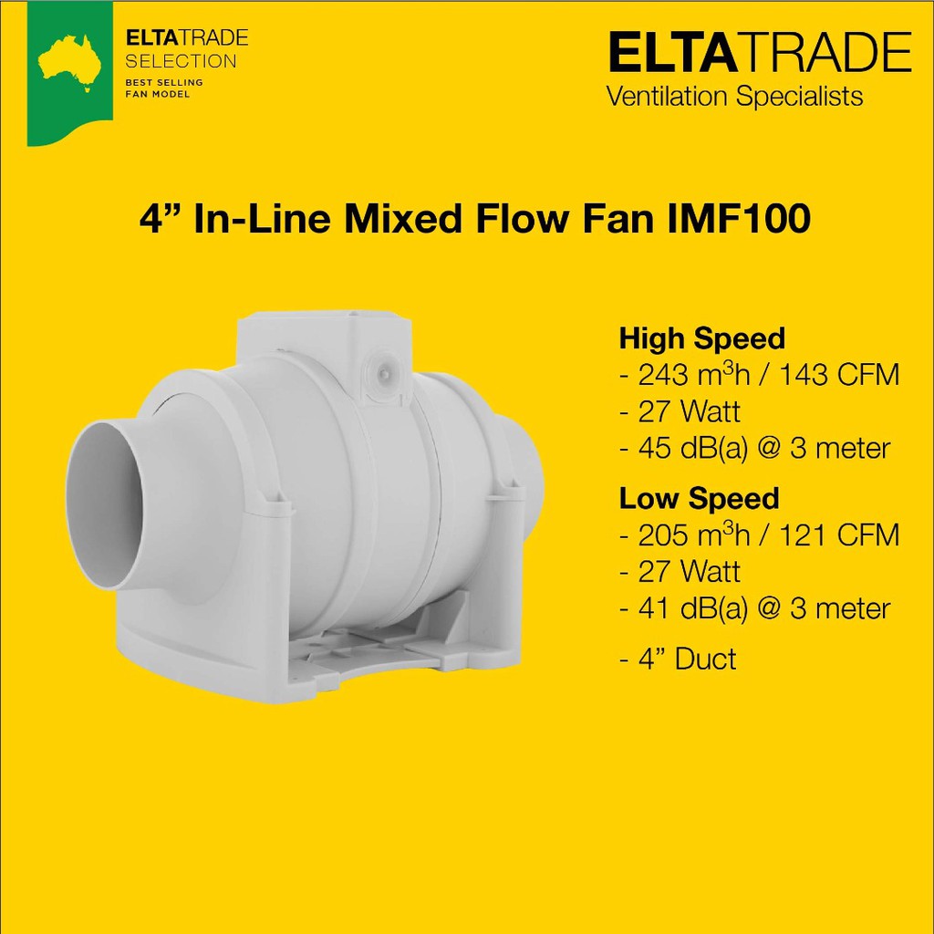 ELTA TRADE - IMF 4" 5" 6" 8" Air Ventilation Fan / Exhaust Fan (In-line ...