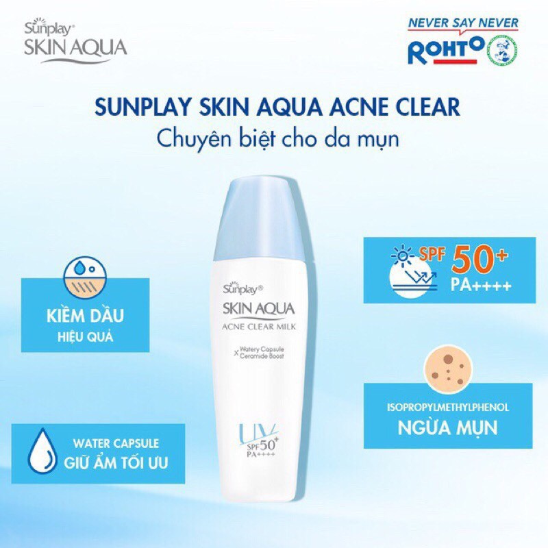 Sunplay Skin Aqua Acne Clear Milk Acne prevention sunscreen 25g (green ...