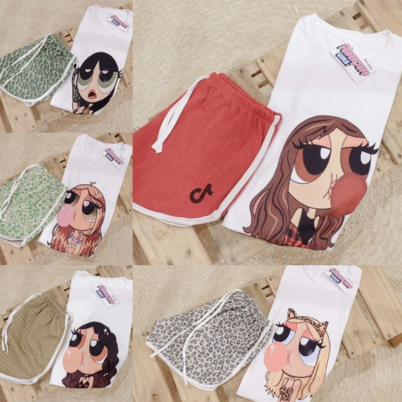 Powerpuff Girls PPG Shorts Terno Subli Print Cotton Spandex Freesize ...