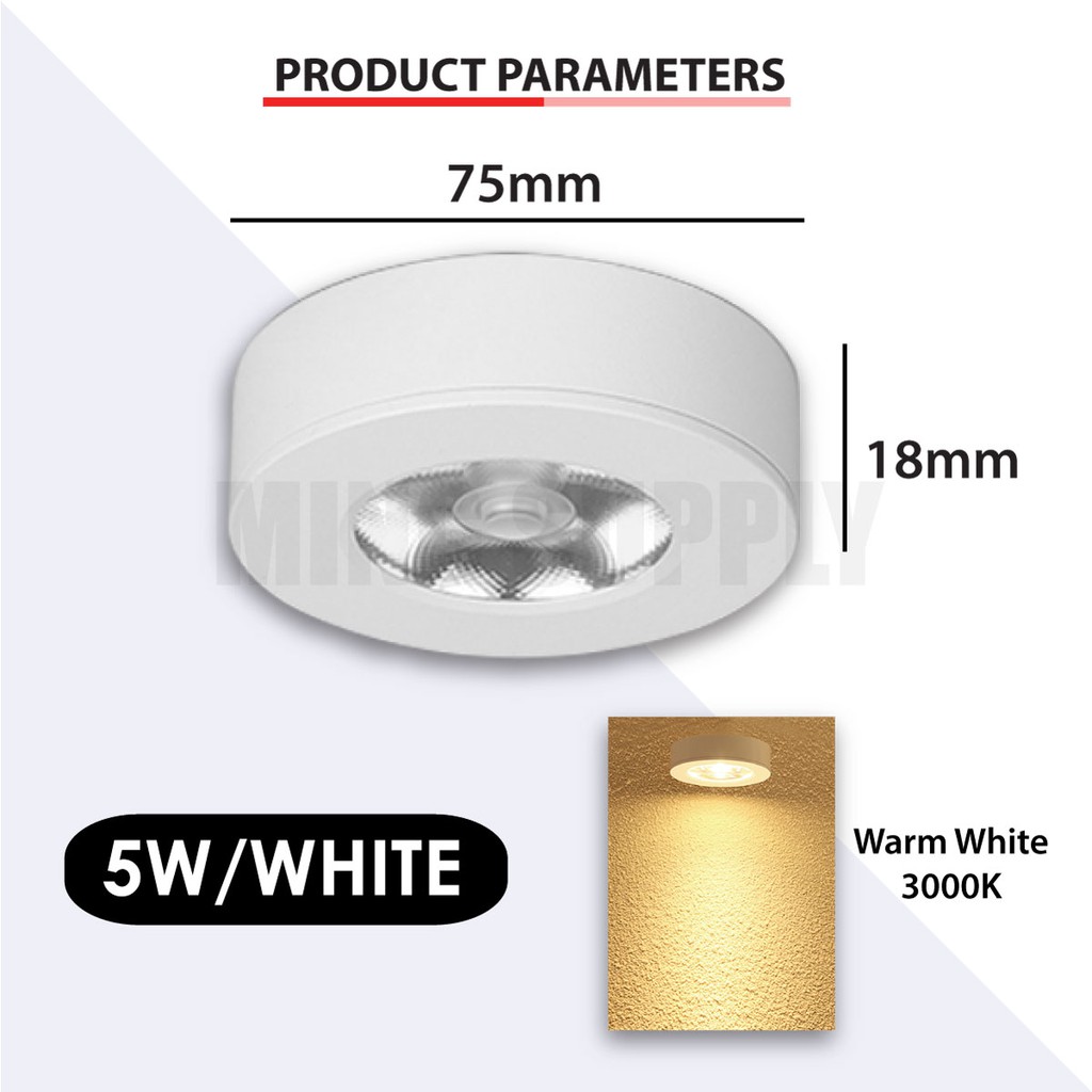 Surface Eyeball LED 3W 5W High Quality Warm White Black White Round ...