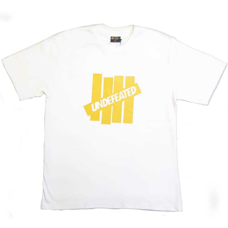UNDEFEATED Signature Logo With Wordmark Tee (White/Yellow) | Shopee ...
