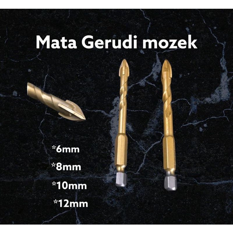 6mm/8mm/10mm/12mm CROSS TYPE GLASS & TILE DRILL BIT / Mata Gerudi Mozek ...