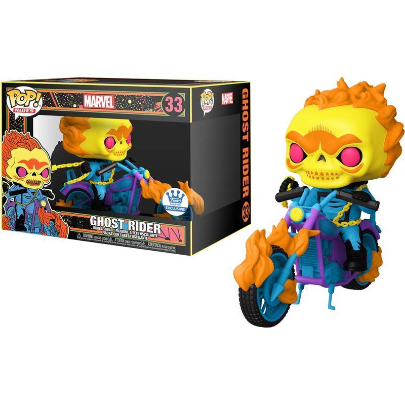 Funko Pop! Marvel: Ghost Rider - Black Light #33 Pop Rides Blacklight ...
