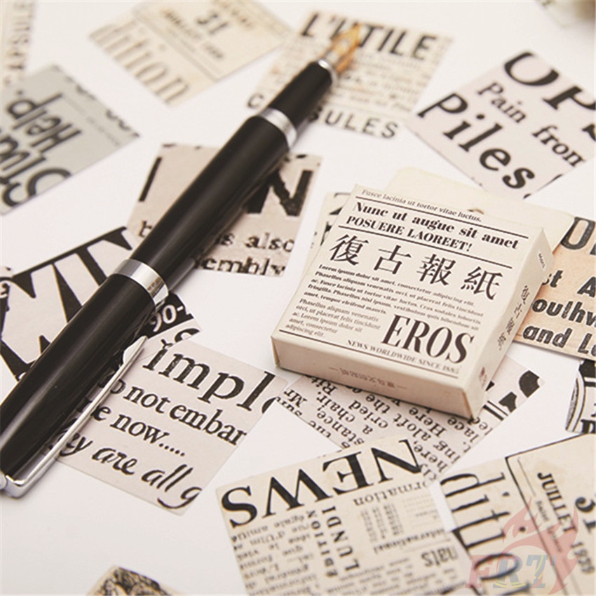 45Pcs/Box Retro Newspaper Sealing Stickers DIY Diary Scrapbooking ...