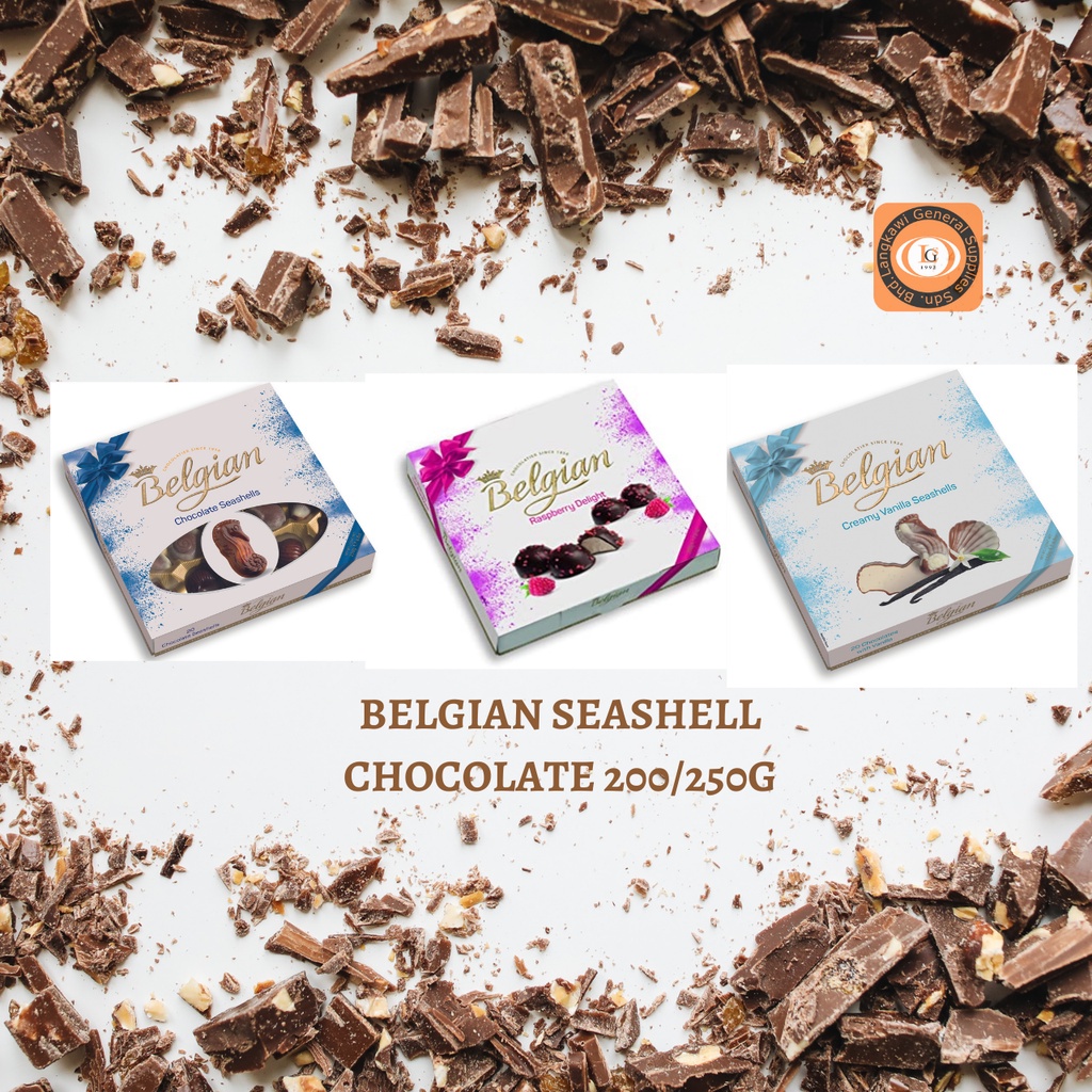 BELGIAN Chocolate Seashells Tiramisu Pralines/Raspberry/Vanilla 200G ...