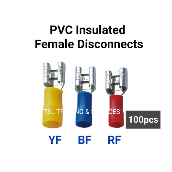 50pcs 100pcs 1.5mm 2mm 6mm Pvc Insulated Female Disconnects / #Female ...