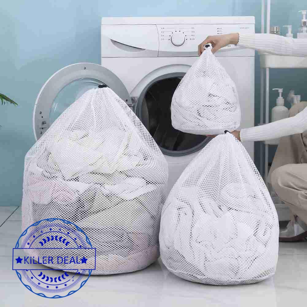 Large Washing Net Bags Durable Fine Mesh Laundry Bag With Lockable ...