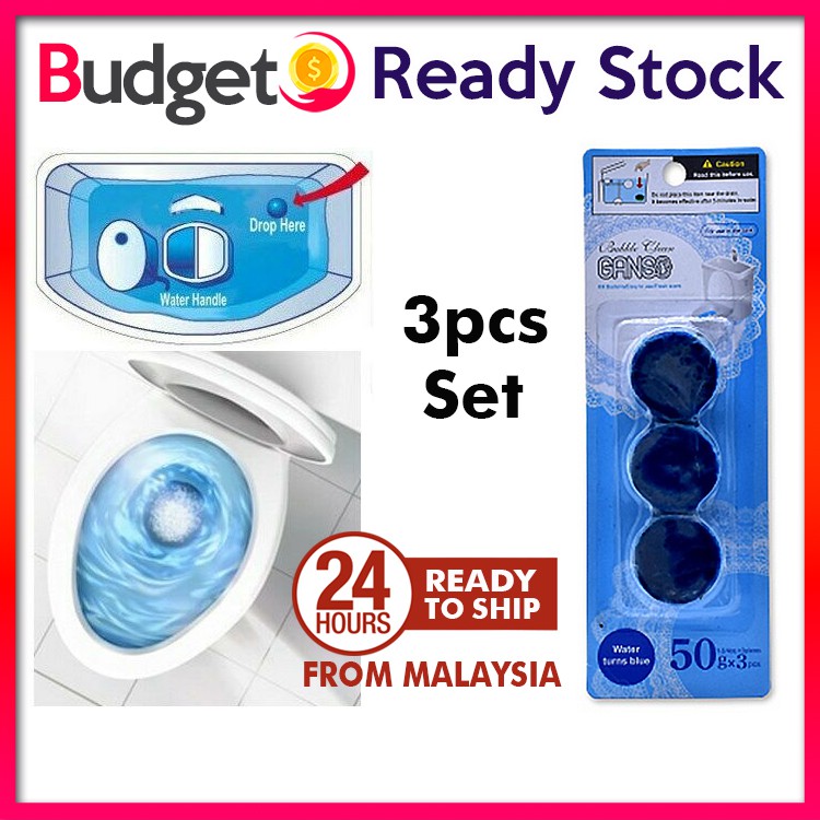 Ready Stock*3pcs Set Toilet Bowl Blue Cleaning Blocks Toilet Cleaner ...