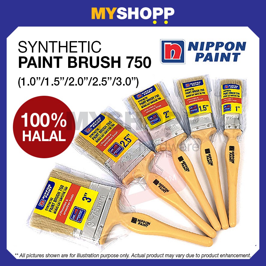 NIPPON PAINT Synthetic Paint Brush 750 | Berus Cat Sintetik & Berus Cat ...