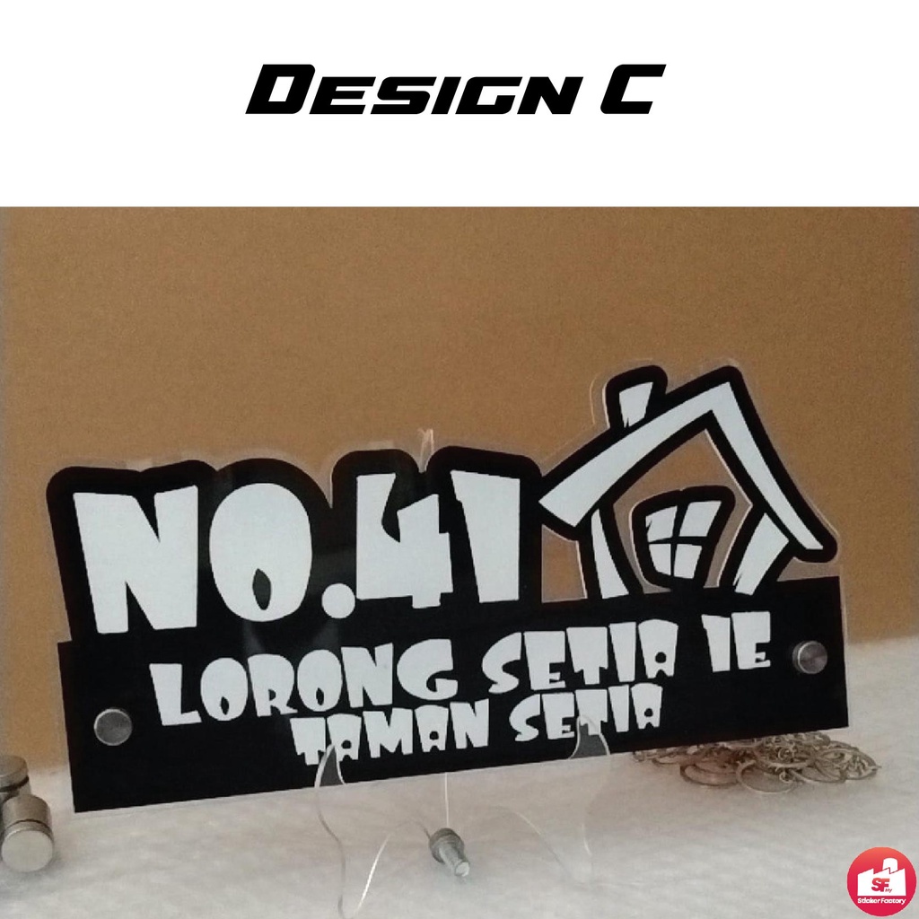 Papan Alamat Rumah Acrylic / Home House Office Address Signage ...