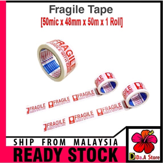 Fragile OPP Tape 48mm x 50m / Pita Pelekat Fragile / Salotip / Penampal ...