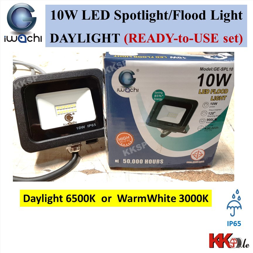 (1 Year Warranty)(Ready-to-Use Set) Iwachi 10W LED Flood Light ...