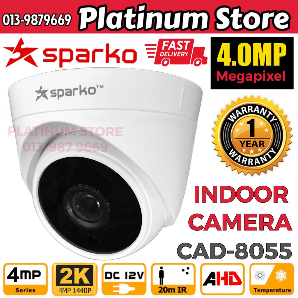 SPARKO 4.0MP Full HD 1440P Indoor IR INFRARED AHD SYSTEM Dome 4MP CCTV ...