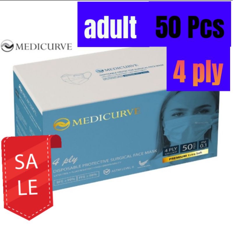 Medicurve 4 ply face mask premium ASTM level3 | Shopee Malaysia