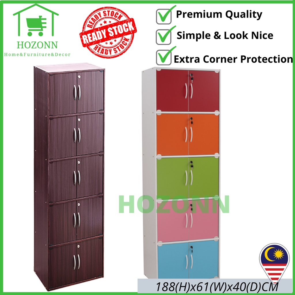 HOZONN Codey 10 Doors Storage Box With Lock/ locker cabinet 10 Doors ...