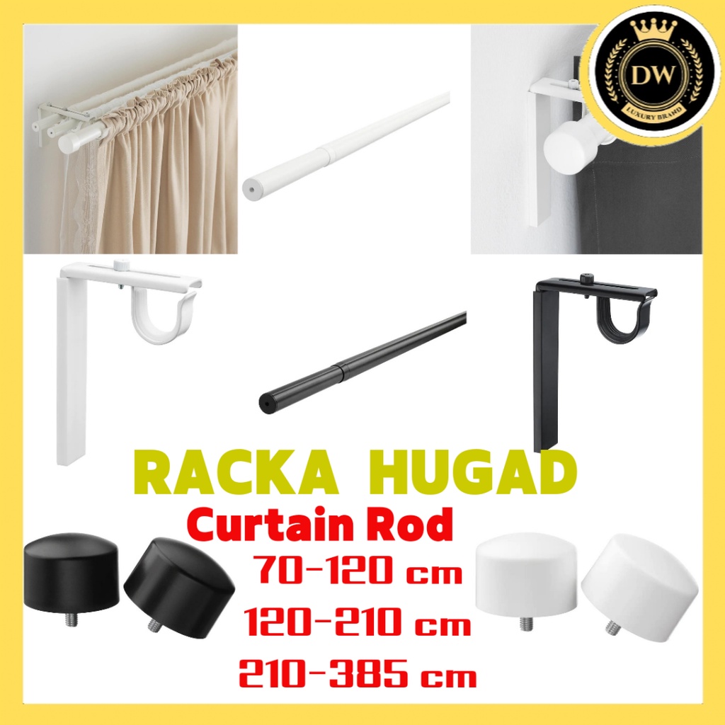 IKEA RACKA HUGAD BETYDLIG SYRLIG RIKTIG RAFFIG CURTAIN ROD WALL BRACKET ...