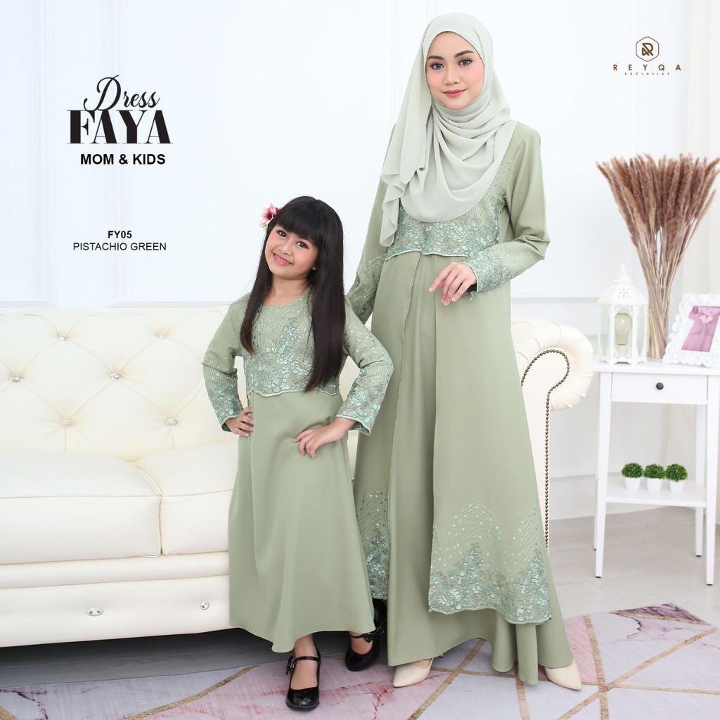 DRESS FAYA KIDS LABUH | DRESS SULAM BUDAK | DRESS ANAK PEREMPUAN (4-12Y ...