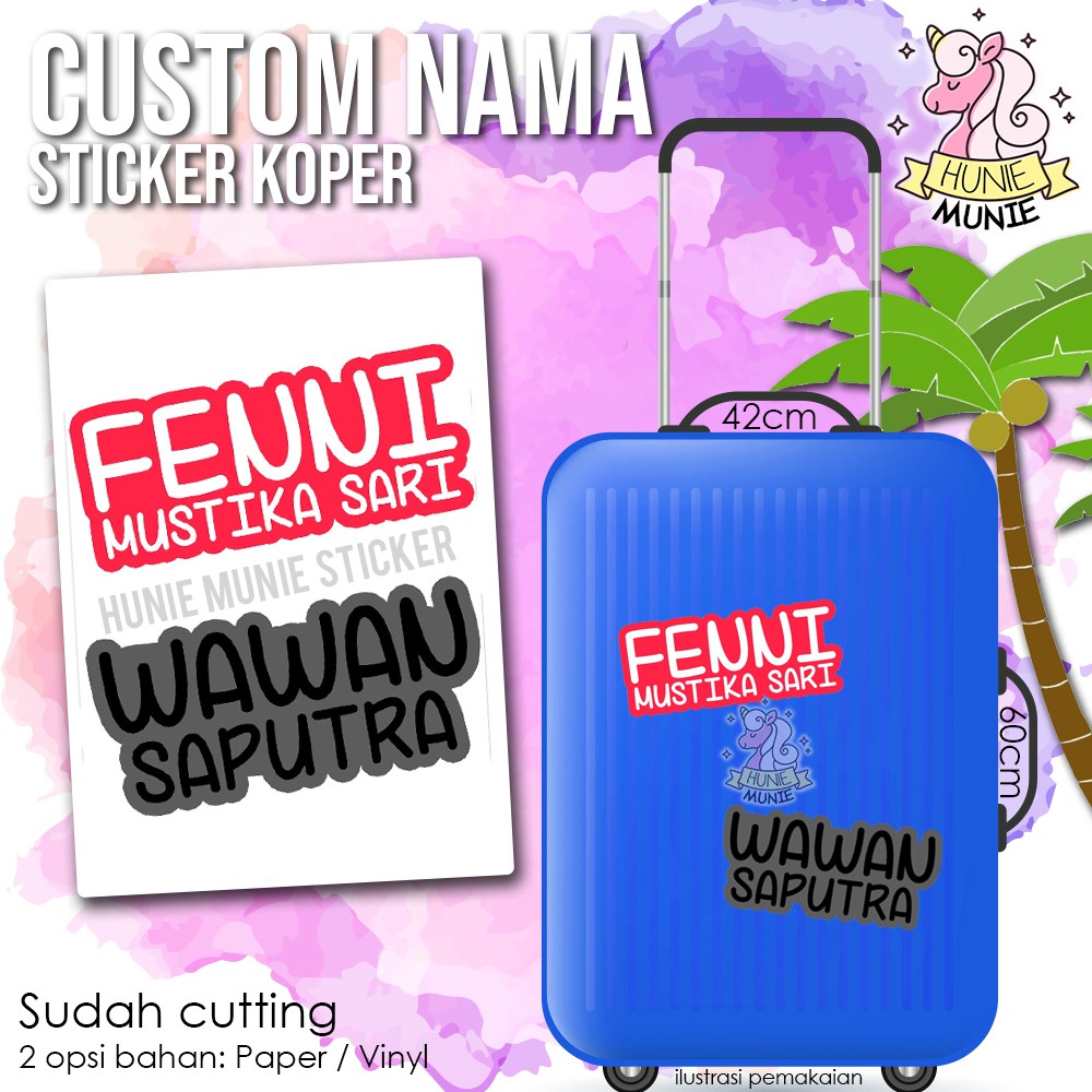 Custom Name Sticker for Suitcases (WATERPROOF!) A4 Label Sticker ...